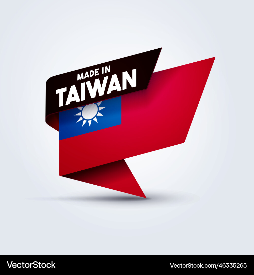 Made in taiwan flag pin Royalty Free Vector Image