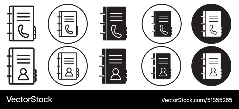 Phone book icon set collection for web Royalty Free Vector