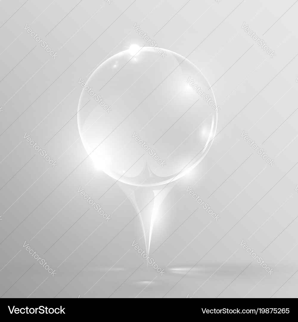 Realistic glass pin Royalty Free Vector Image - VectorStock