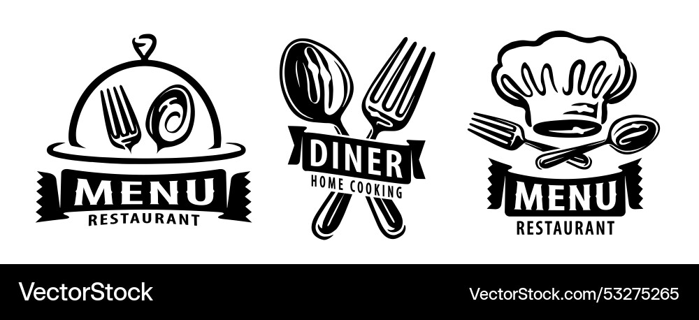 Restaurant concept diner food service emblem Vector Image