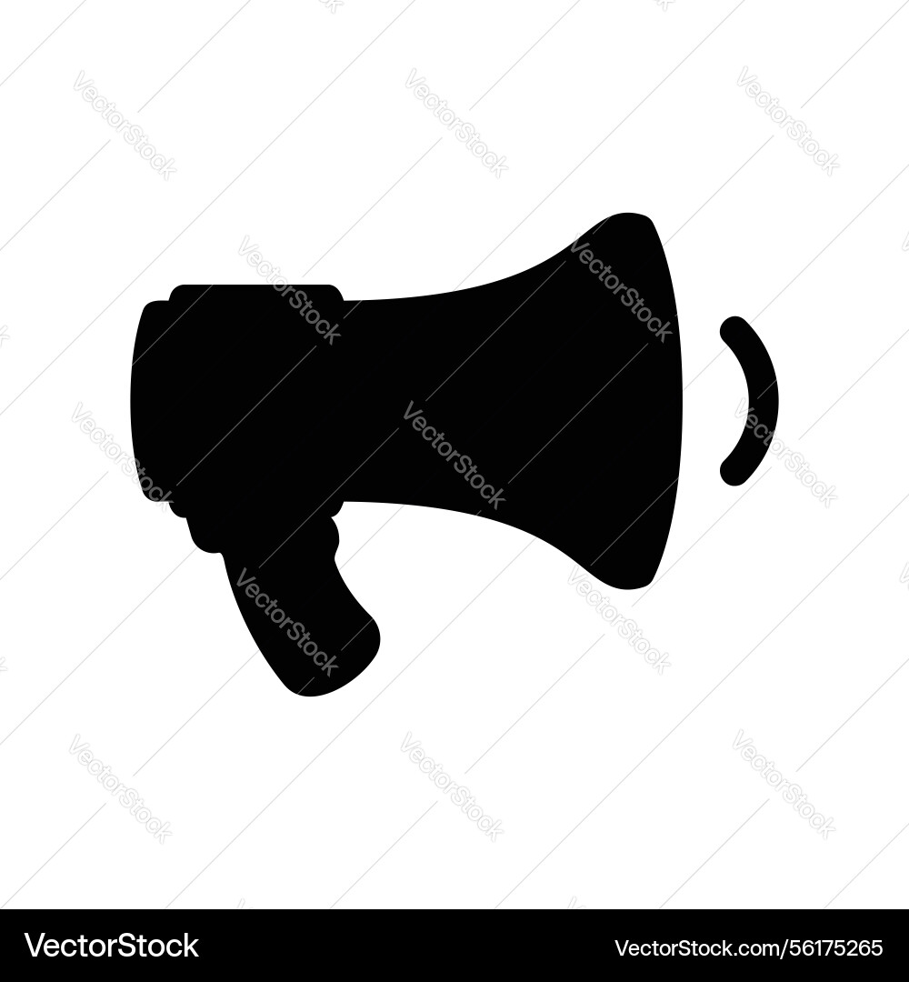 Solid megaphone icon variant with subtle sound Vector Image