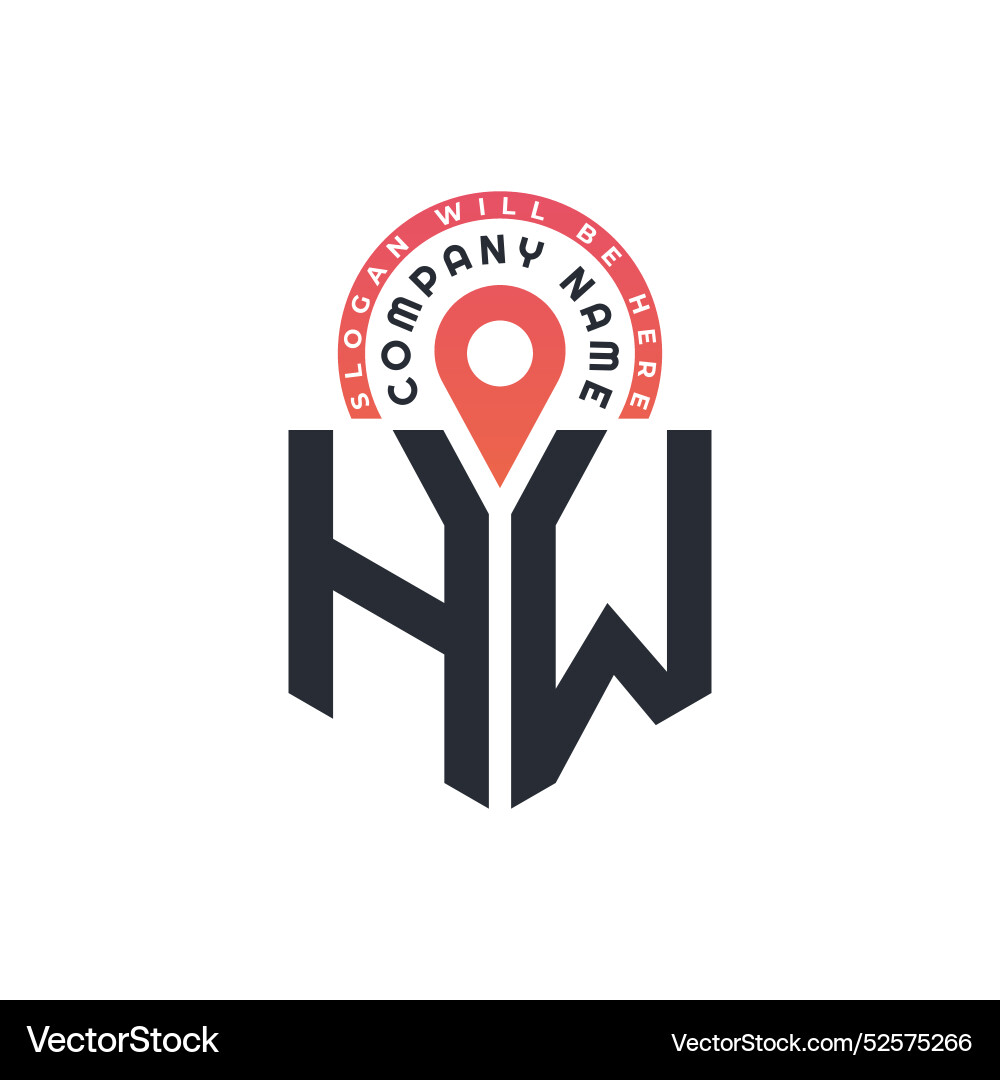 Hw location logo design for human resources Vector Image