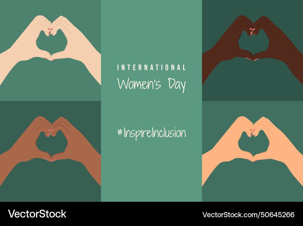 Iwd greeting card with hands show heart shape Vector Image