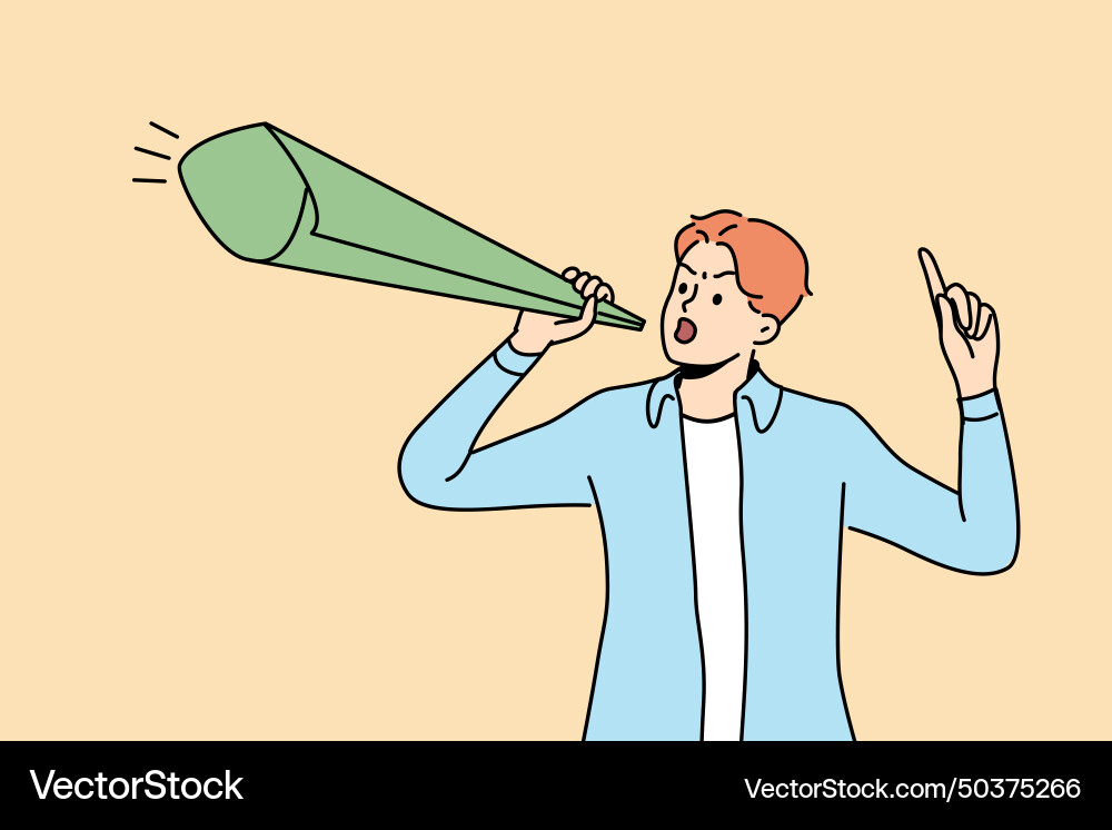 Man protests against unfair distribution money Vector Image