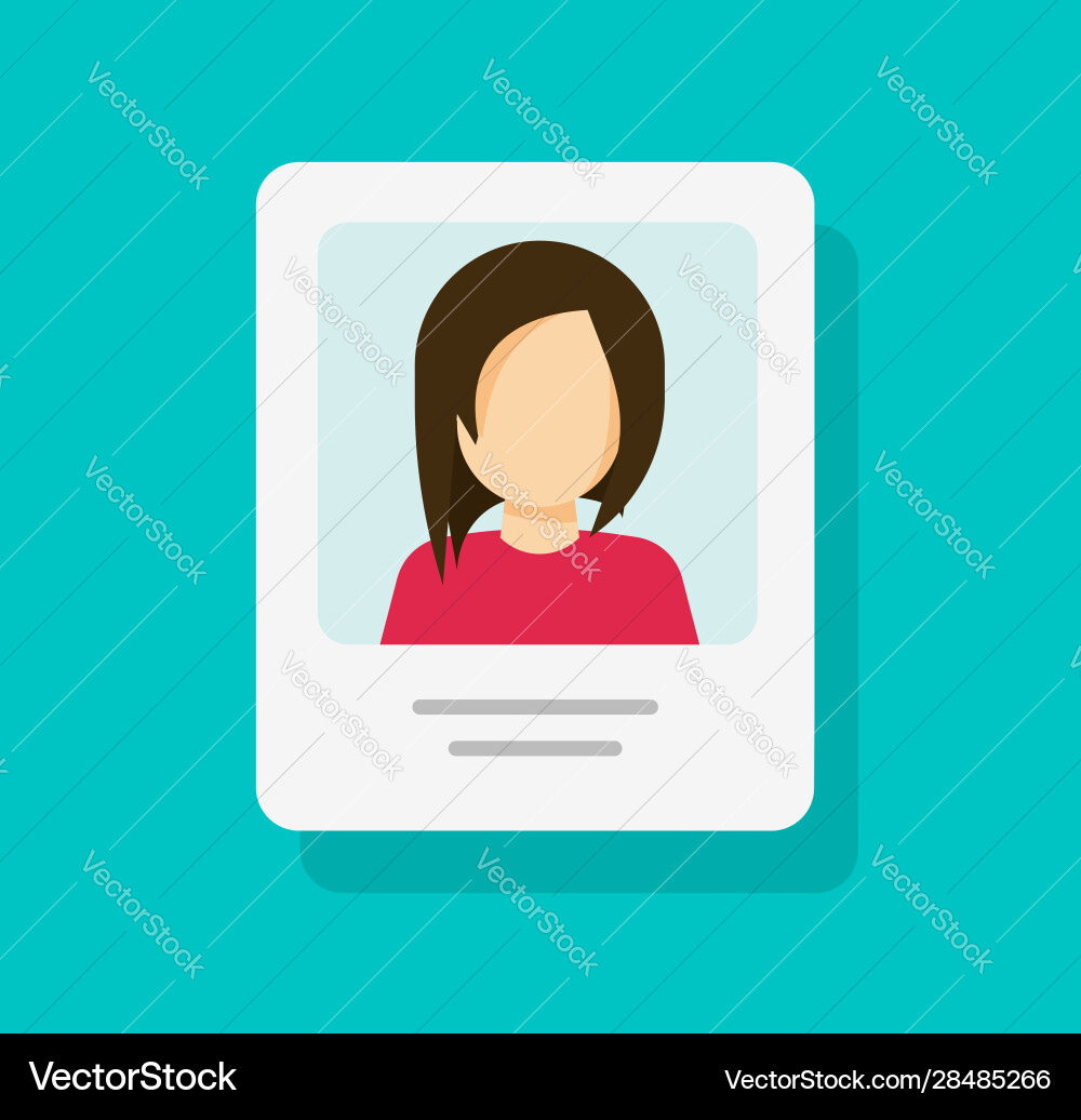 Personal Profile Card with Photo Royalty Free Vector Image