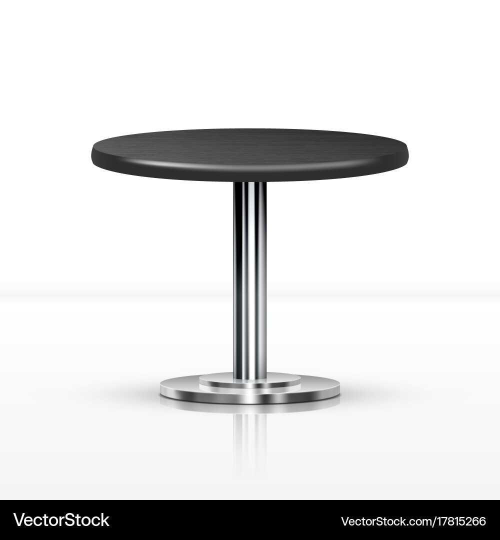 Realistic one leg round table Royalty Free Vector Image