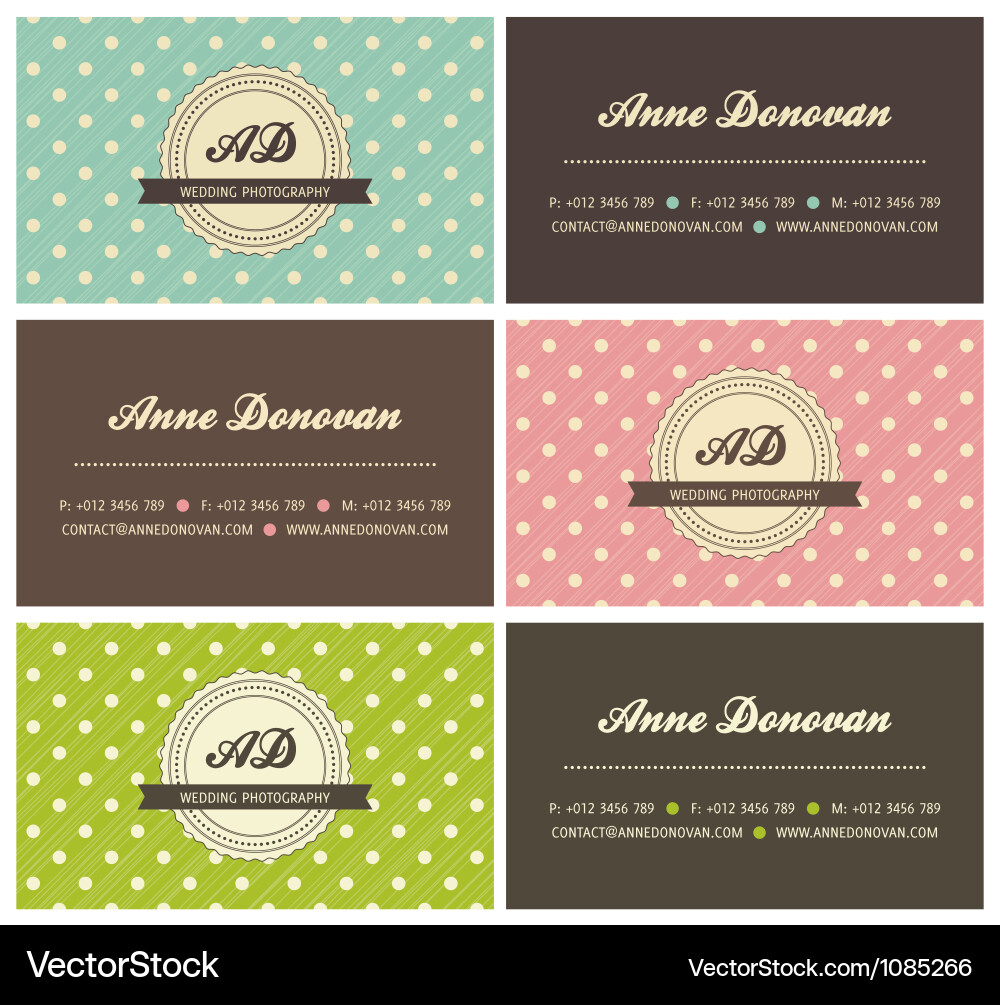 Retro business cards Royalty Free Vector Image