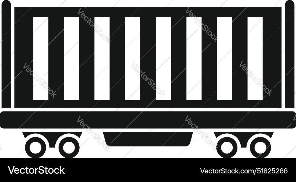 Train wagon carrying cargo container icon simple Vector Image