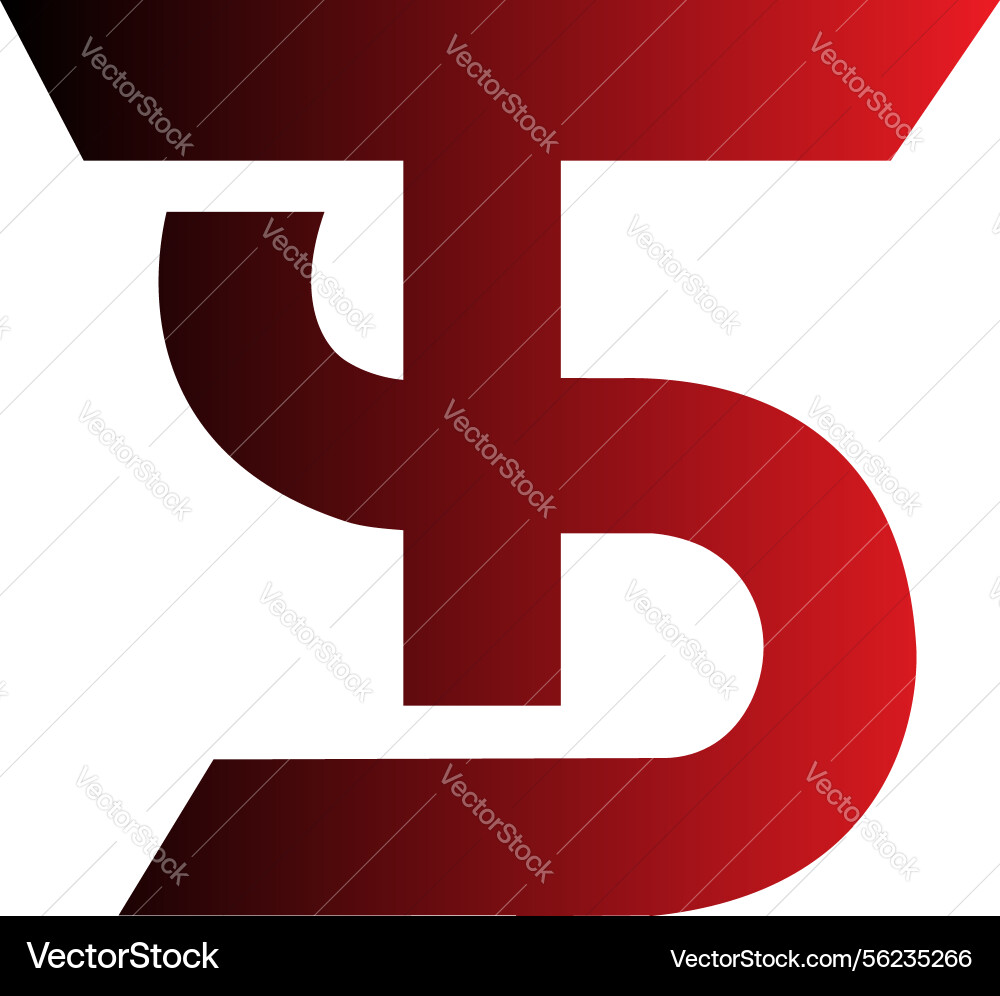 Ts lettermark logo design st lettering Royalty Free Vector