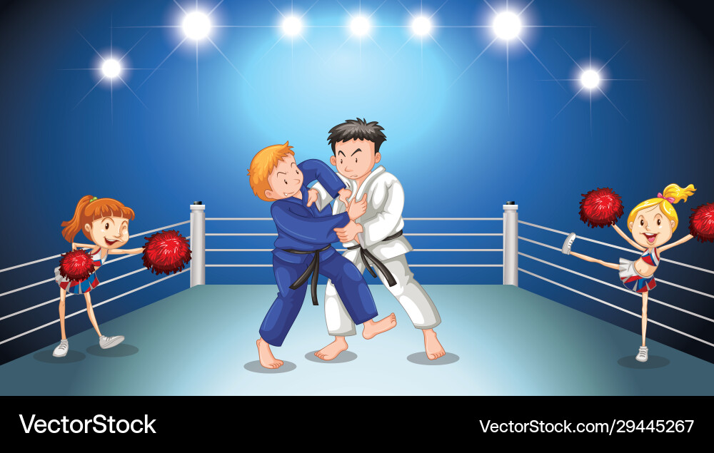 Background scene with athletes taekwondo Vector Image