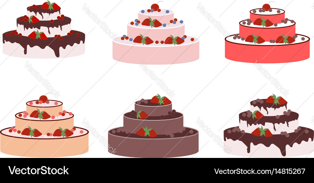 Big wedding or a birthday cake Royalty Free Vector Image