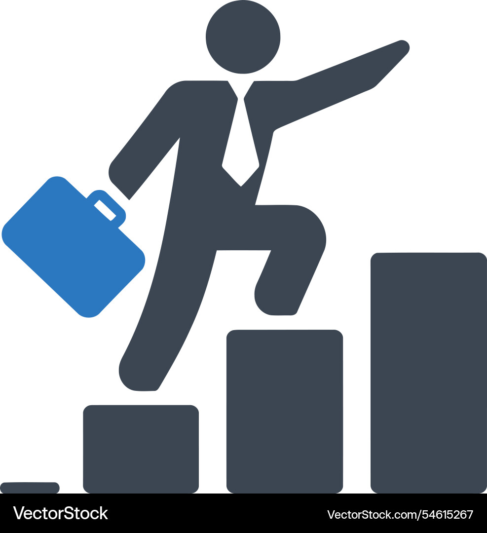 Business growth steps icon Royalty Free Vector Image