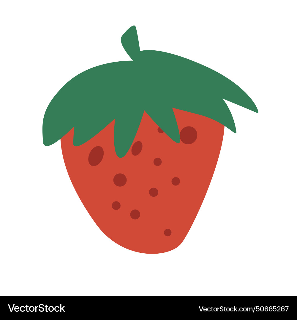 Cute strawberry fruit image flat design Royalty Free Vector