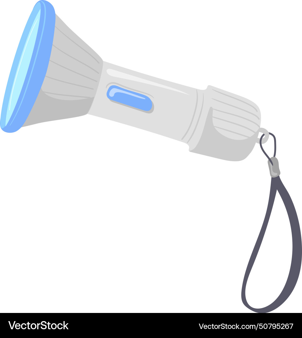 Flashlight cartoon icon pocket light electric Vector Image