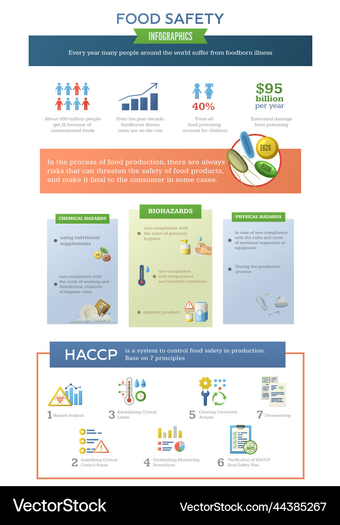 Food safety vertical infographics Royalty Free Vector Image