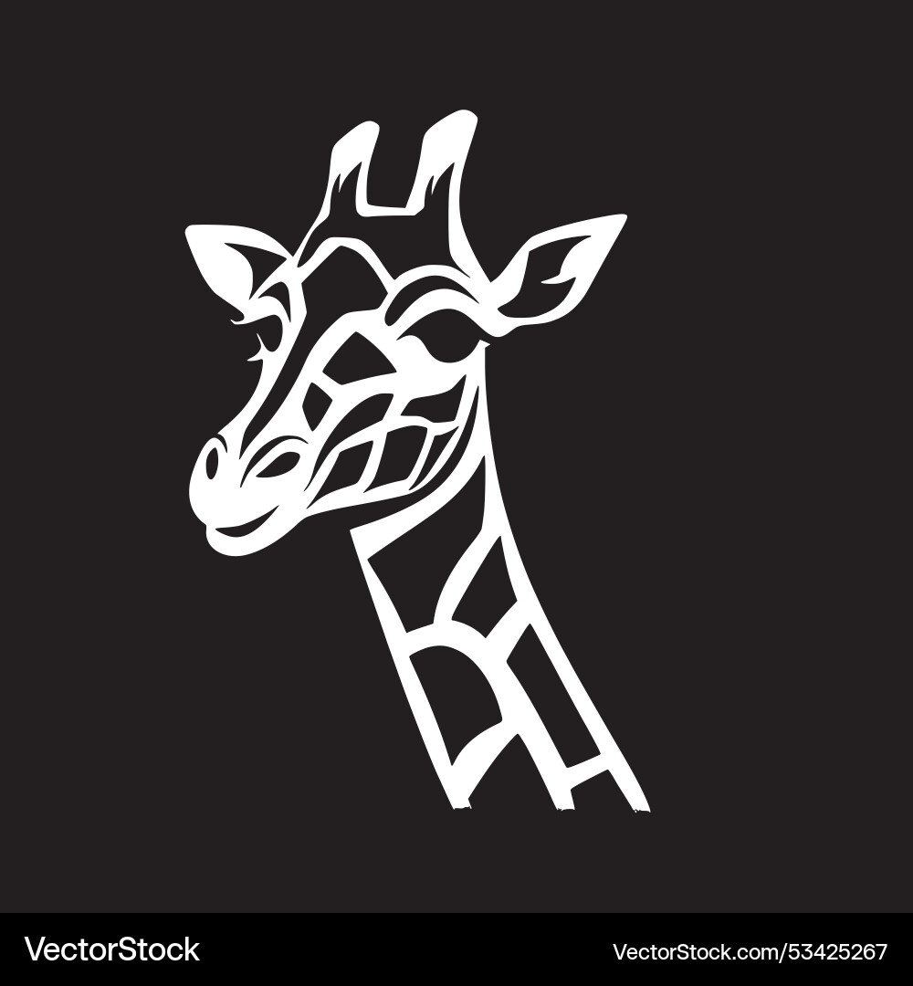 Giraffe - black and white Royalty Free Vector Image