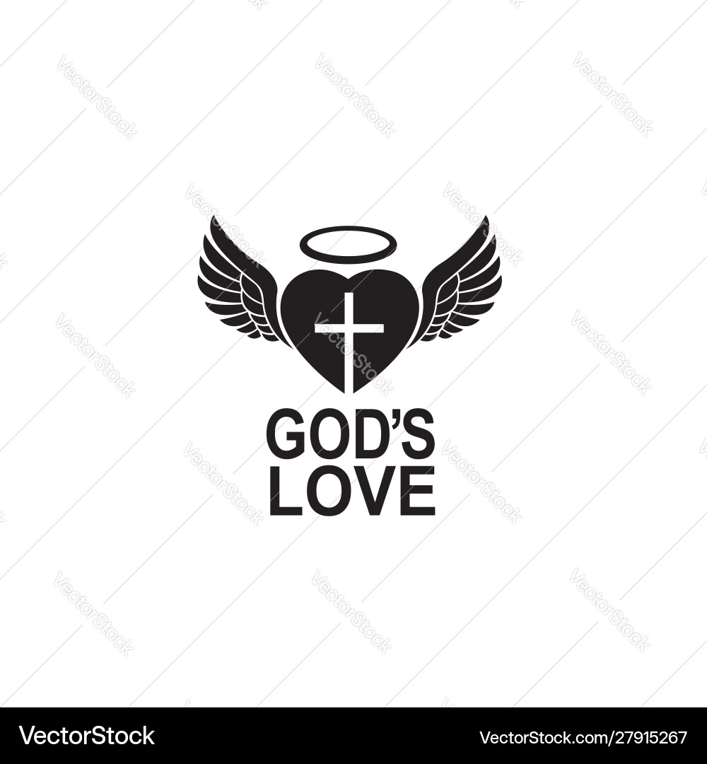 Heart cross and wings Royalty Free Vector Image