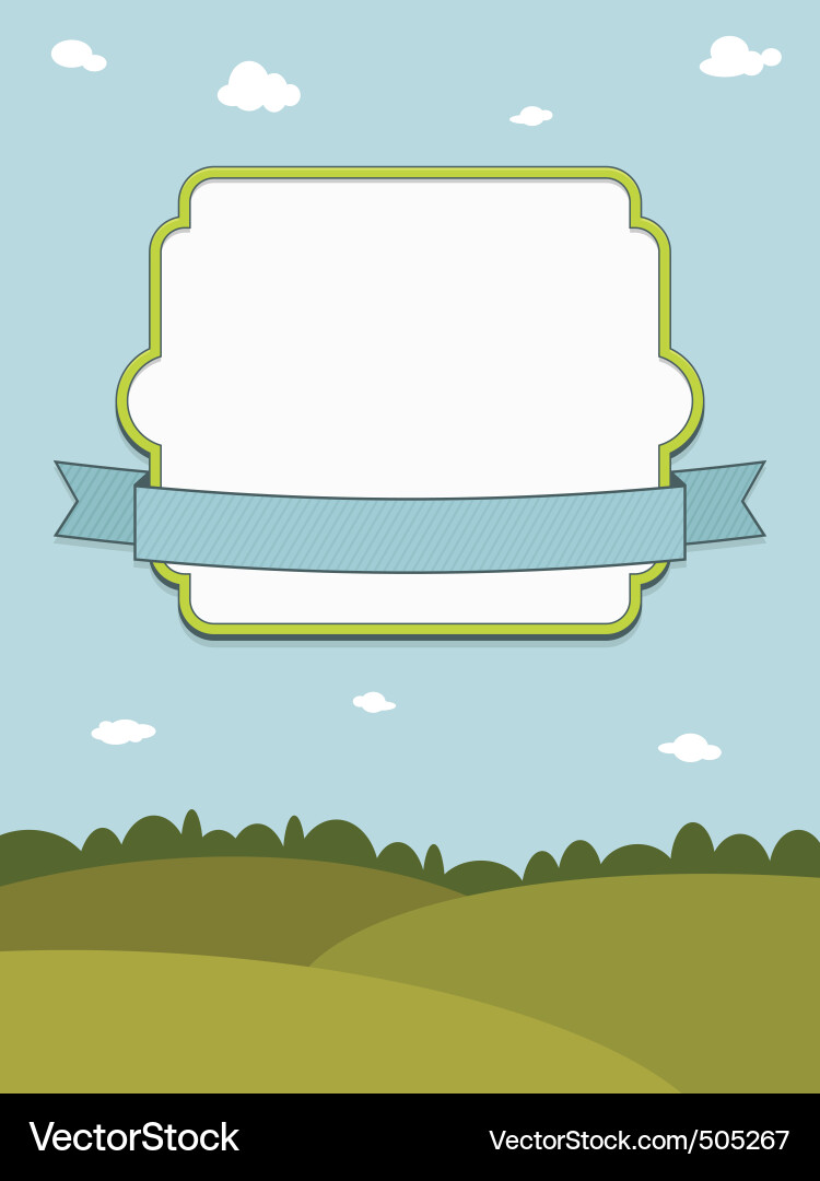 Landscape with frame Royalty Free Vector Image