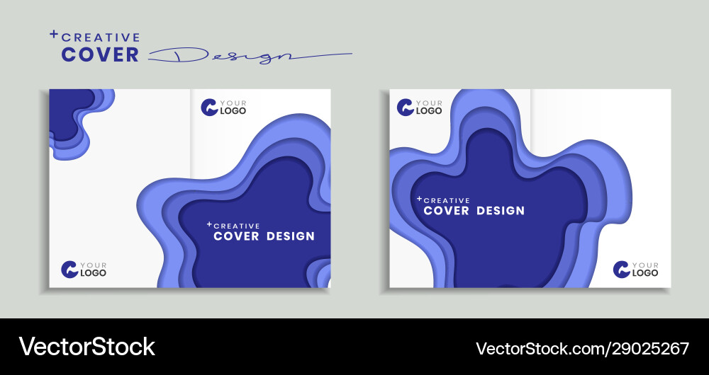 Paper cut style cover design can be used Vector Image