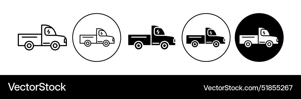 Pickup truck icon set collection for web Vector Image