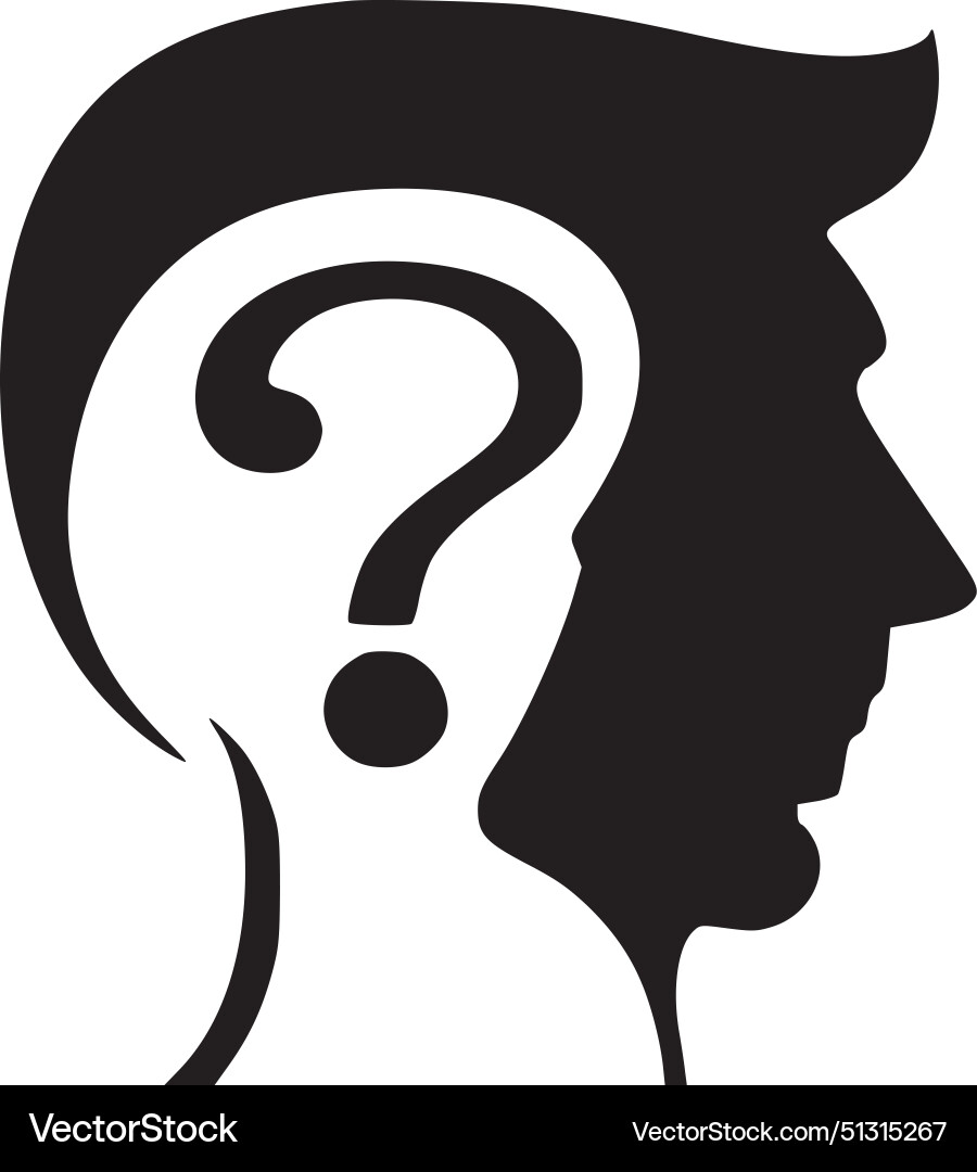 Question - black and white isolated icon Vector Image