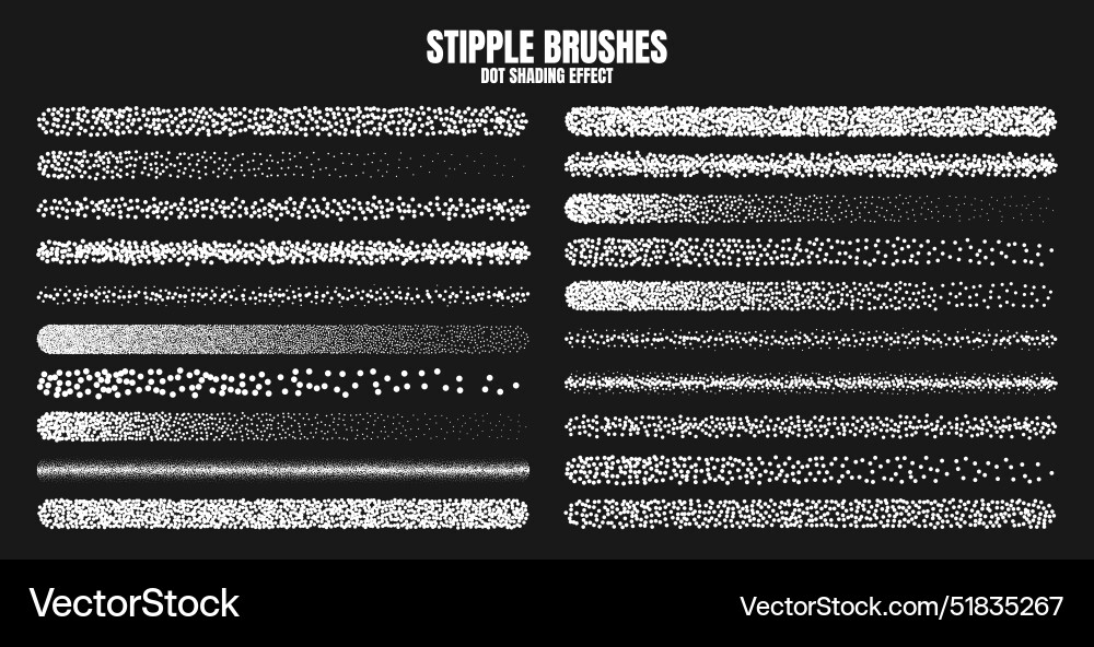 Stipple scatter brush ink drawing and texturing Vector Image