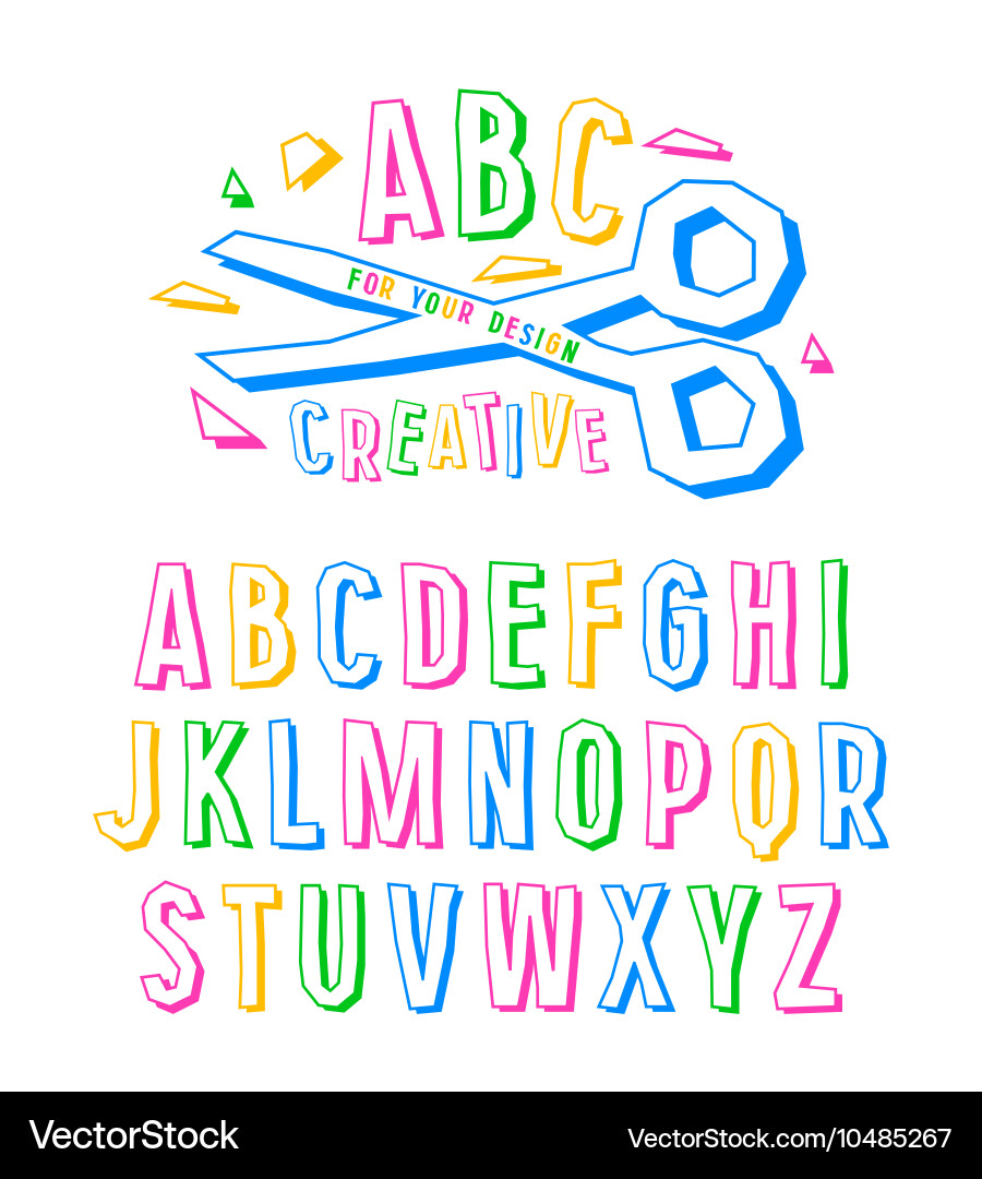 Stock creative alphabet Royalty Free Vector Image