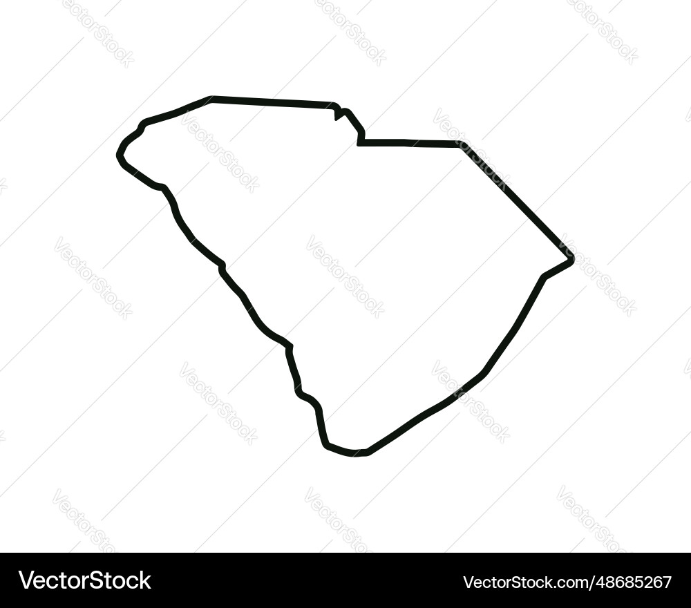 Us state map south carolina outline symbol Vector Image