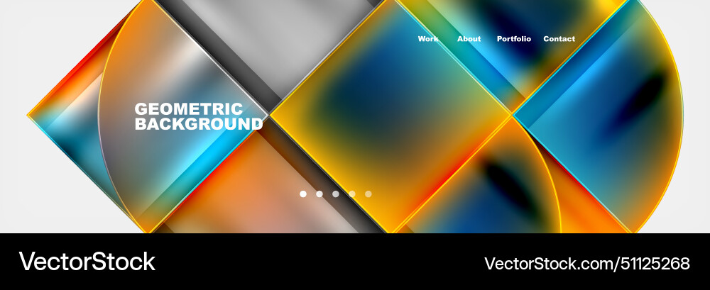 A colorful geometric background with squares Vector Image