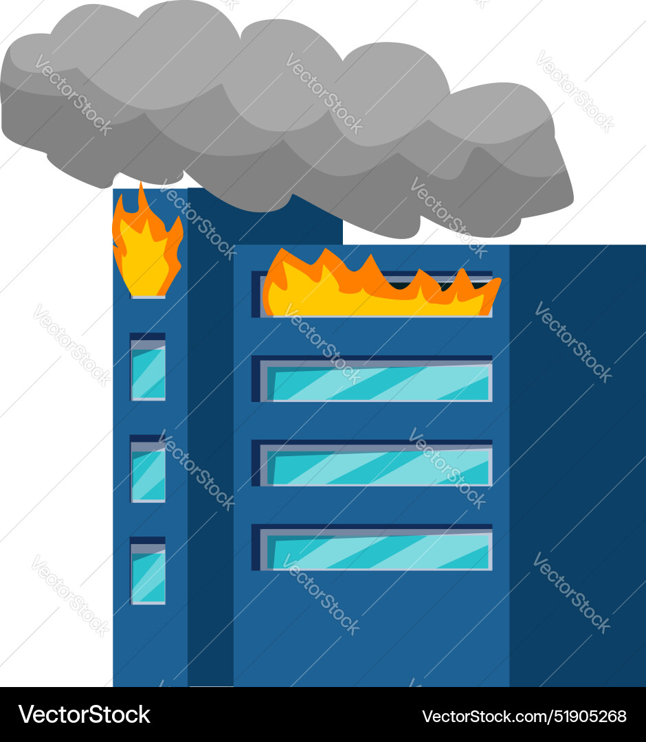 Big city building suffering damage with raging Vector Image
