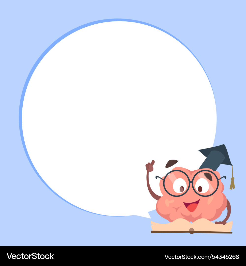 Brain empty round shape banner with place Vector Image