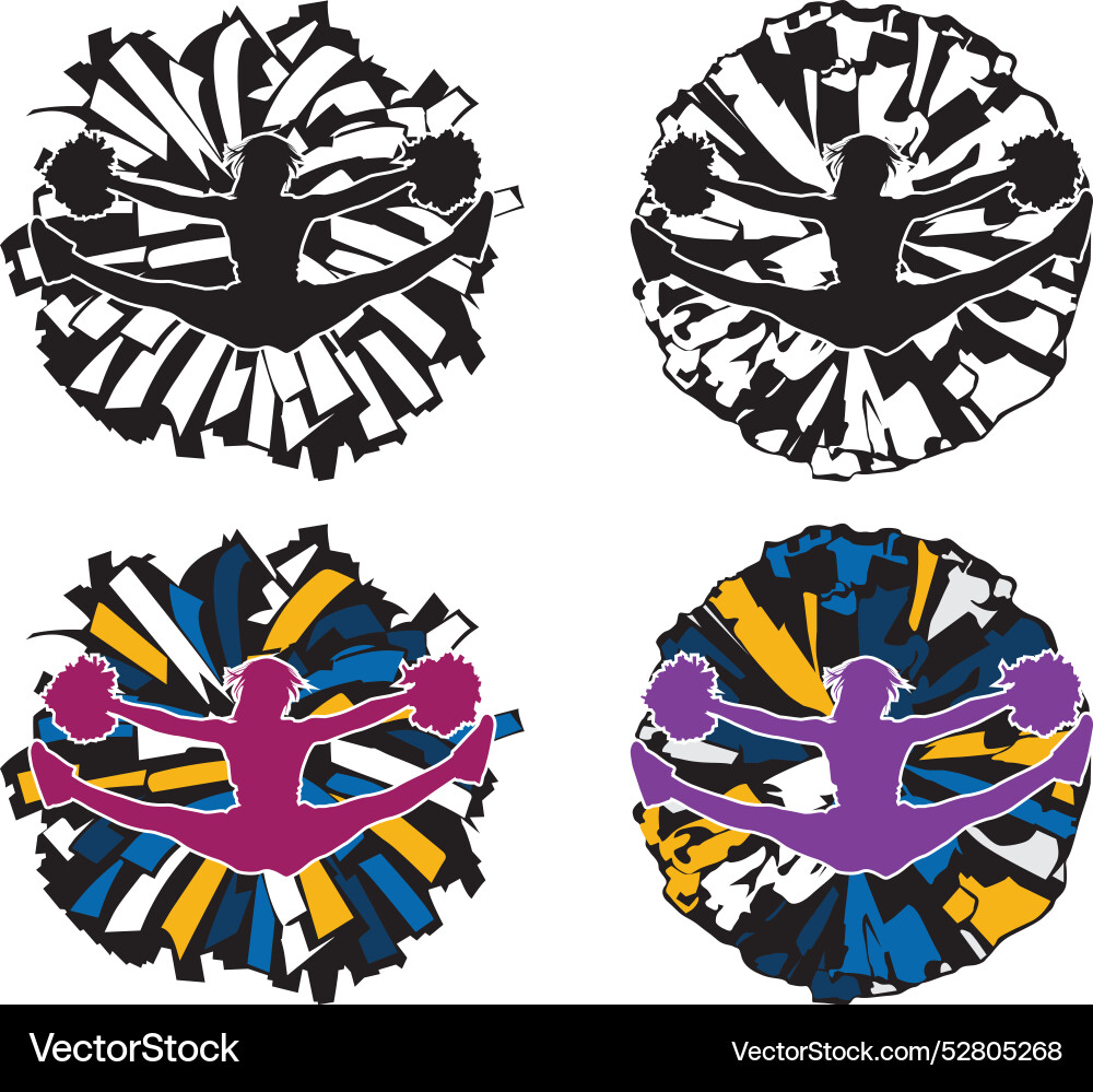 Cheerleading cheer pom poms cheer leader Vector Image