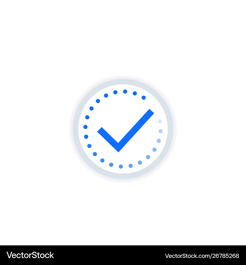 Completed progress bar icon Royalty Free Vector Image