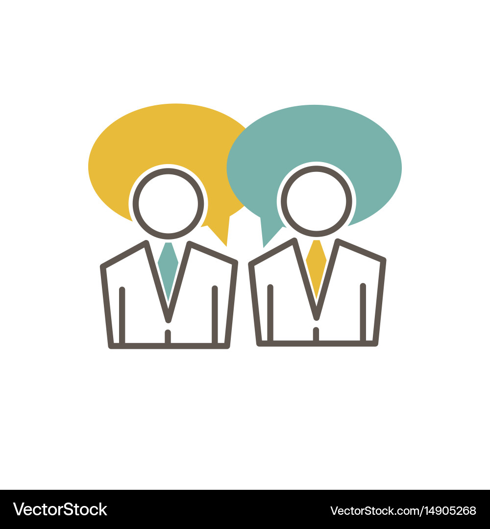 Faceless characters in suits with chat clouds Vector Image