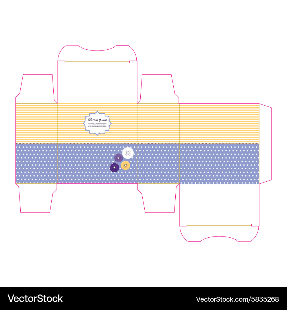 Gift box template isolated on white Royalty Free Vector