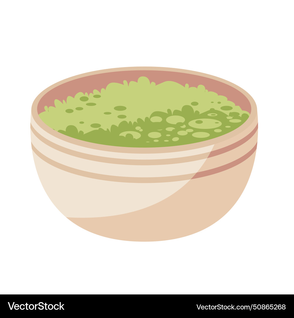 Green rice in a bowl Royalty Free Vector Image