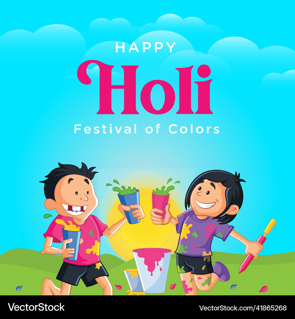 Happy holi banner design Royalty Free Vector Image