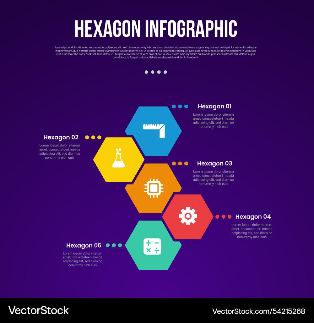 Hexagon or hexagonal six sided polygon template Vector Image