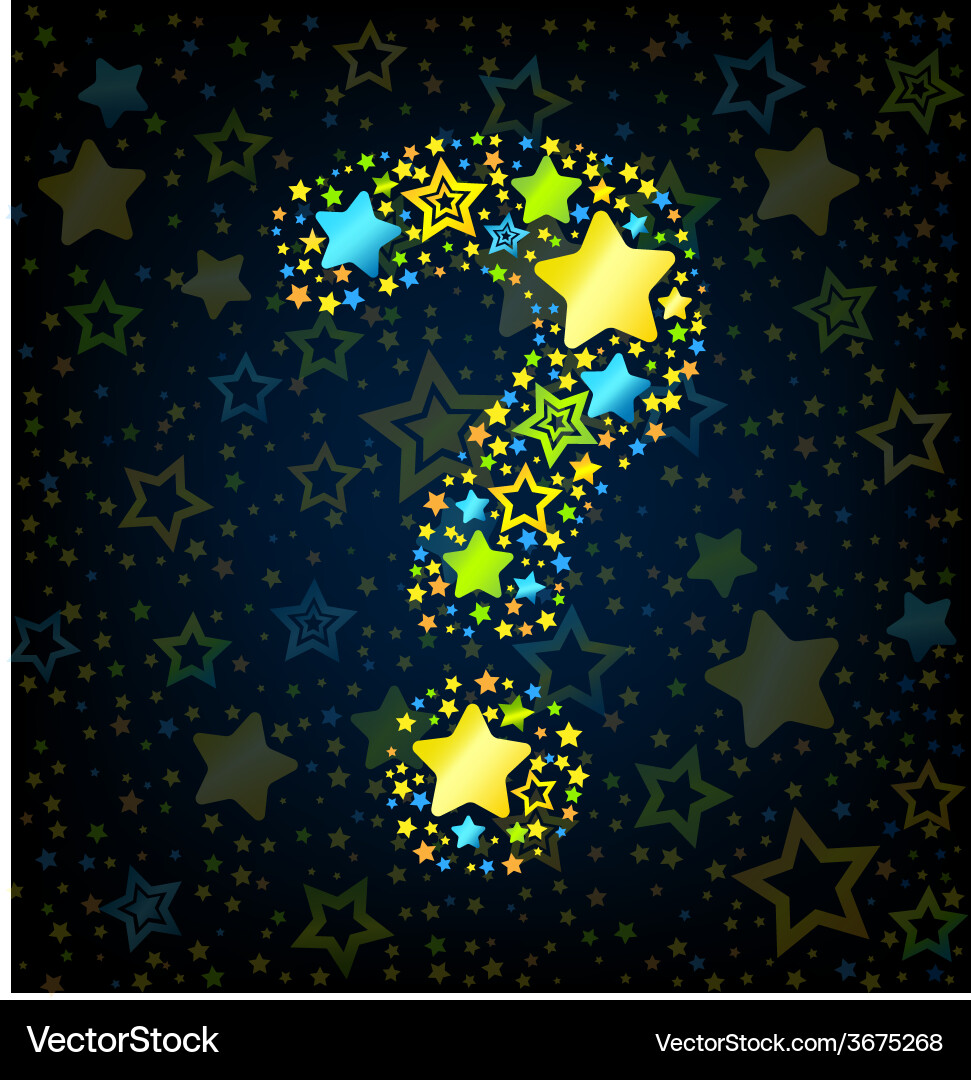 Question mark cartoon star colored Royalty Free Vector Image