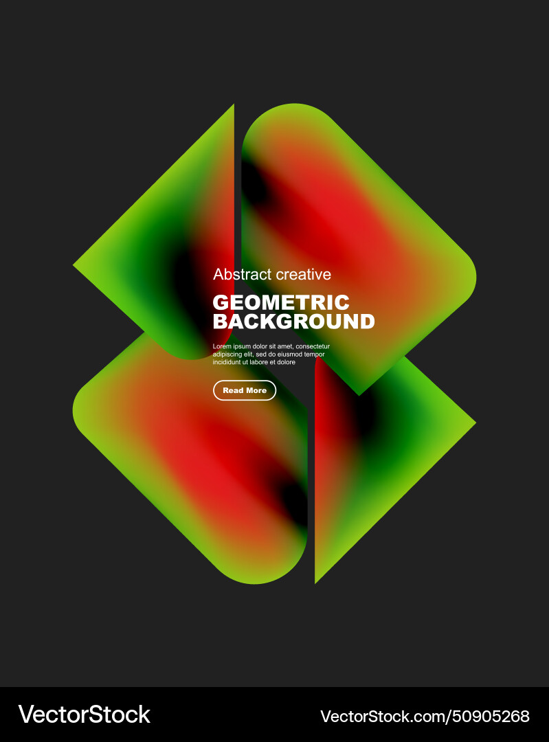 Square and triangle design with fluid gradients Vector Image