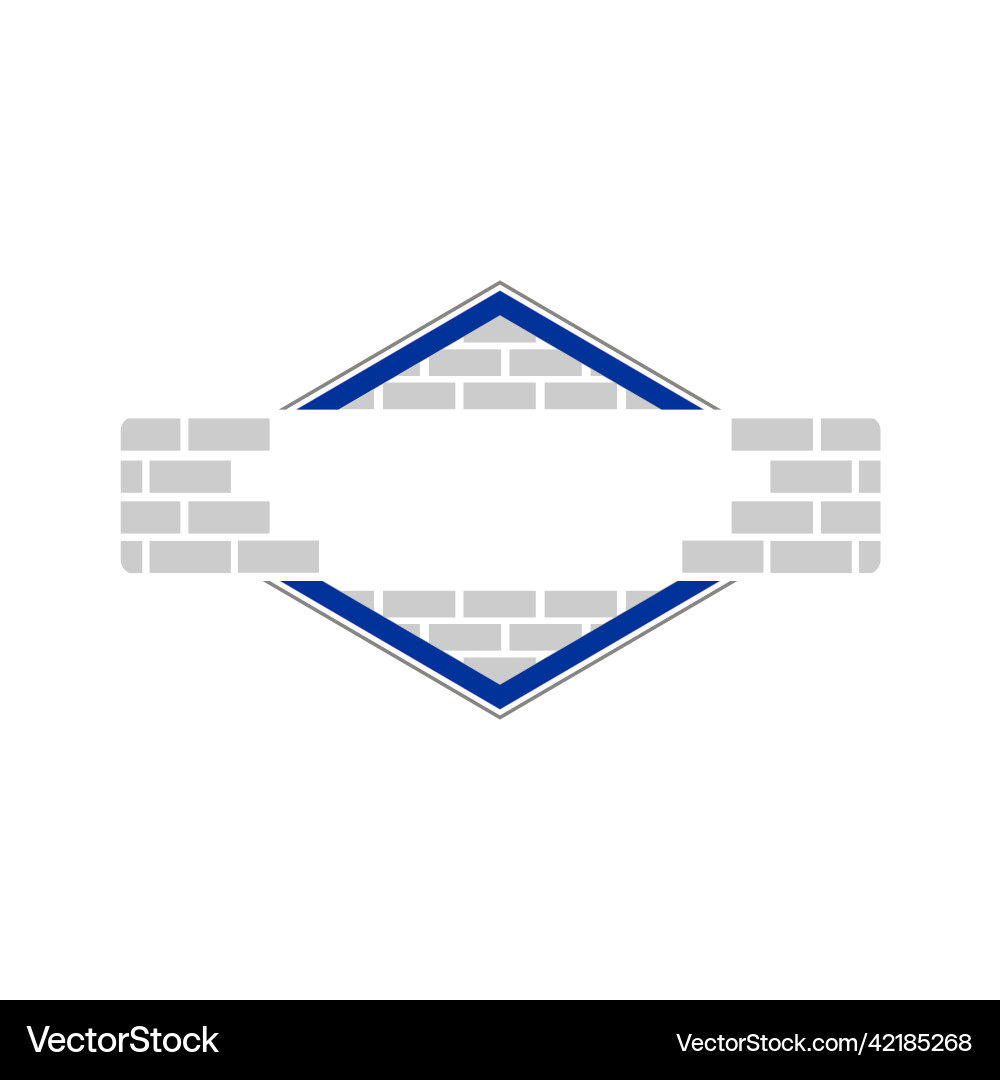 Wall construction logo badge isolated on white bac