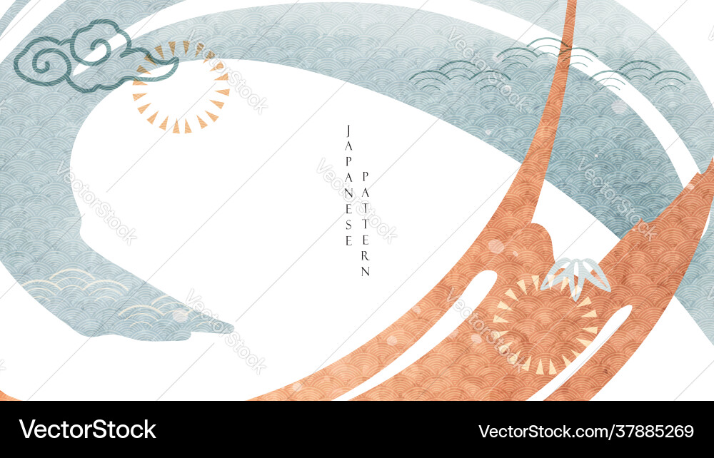 Abstract art with brush stroke japanese icon Vector Image
