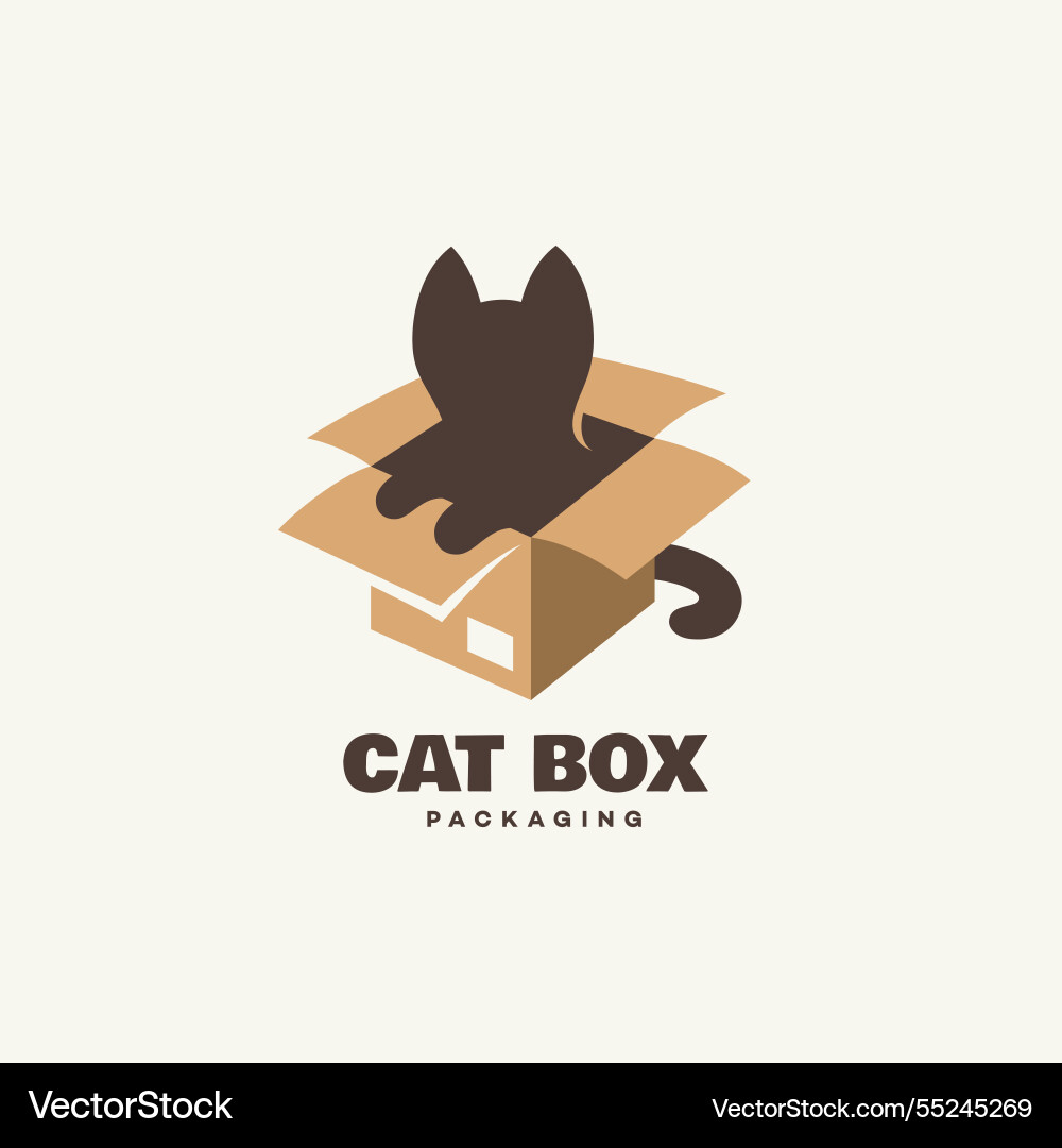 Cat box logo Royalty Free Vector Image - VectorStock