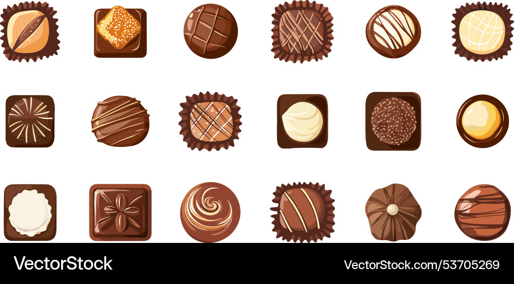 Chocolate Praline Candies Royalty Free Vector Image