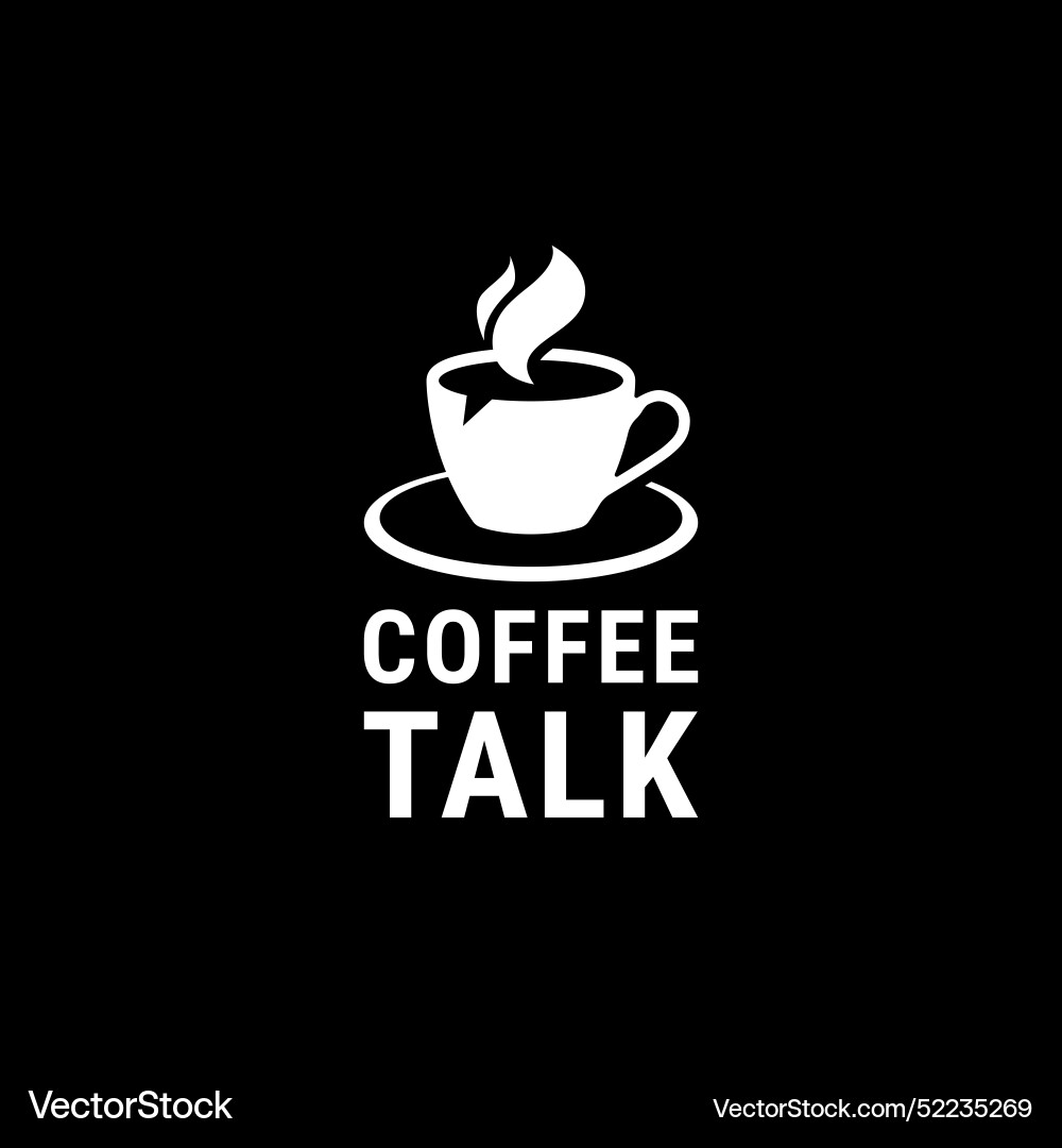 Coffee talk logo vintage retro design template Vector Image