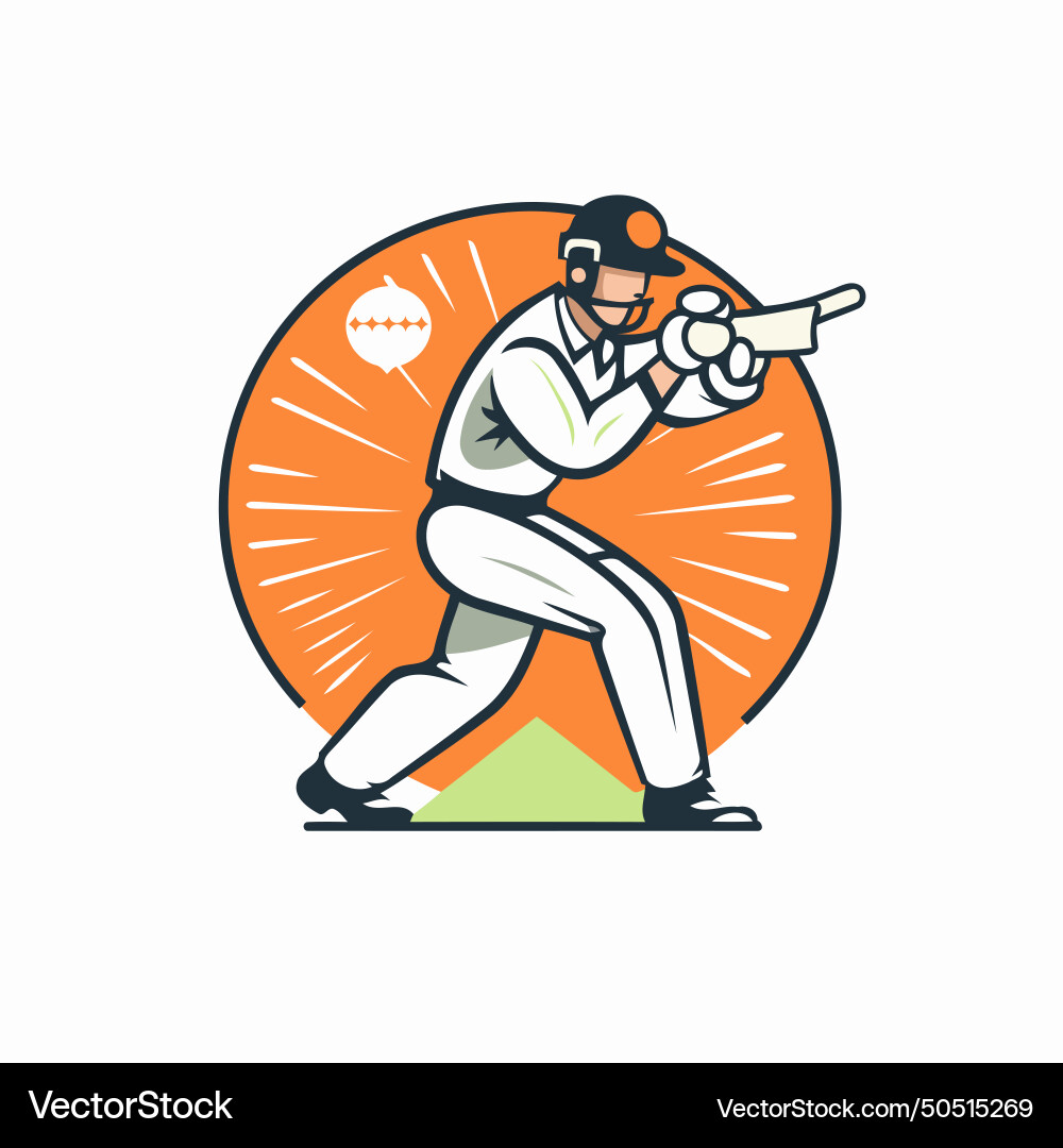 Cricket player hitting the ball with a bat Vector Image