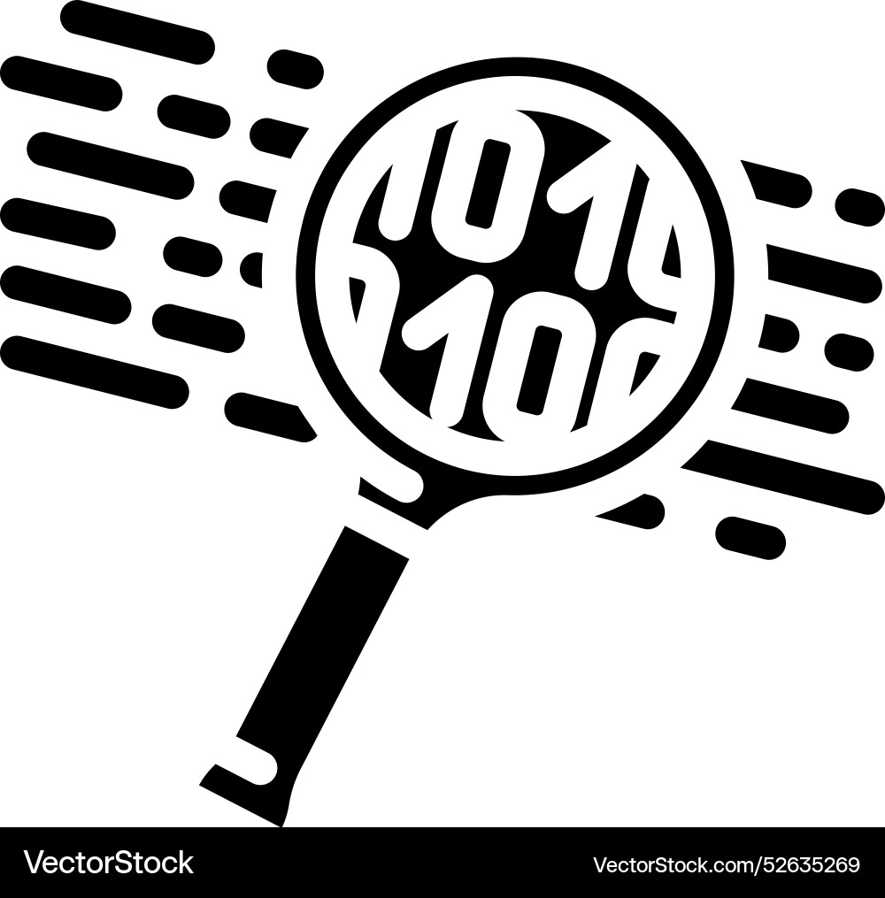 Digital evidence crime glyph icon Royalty Free Vector Image