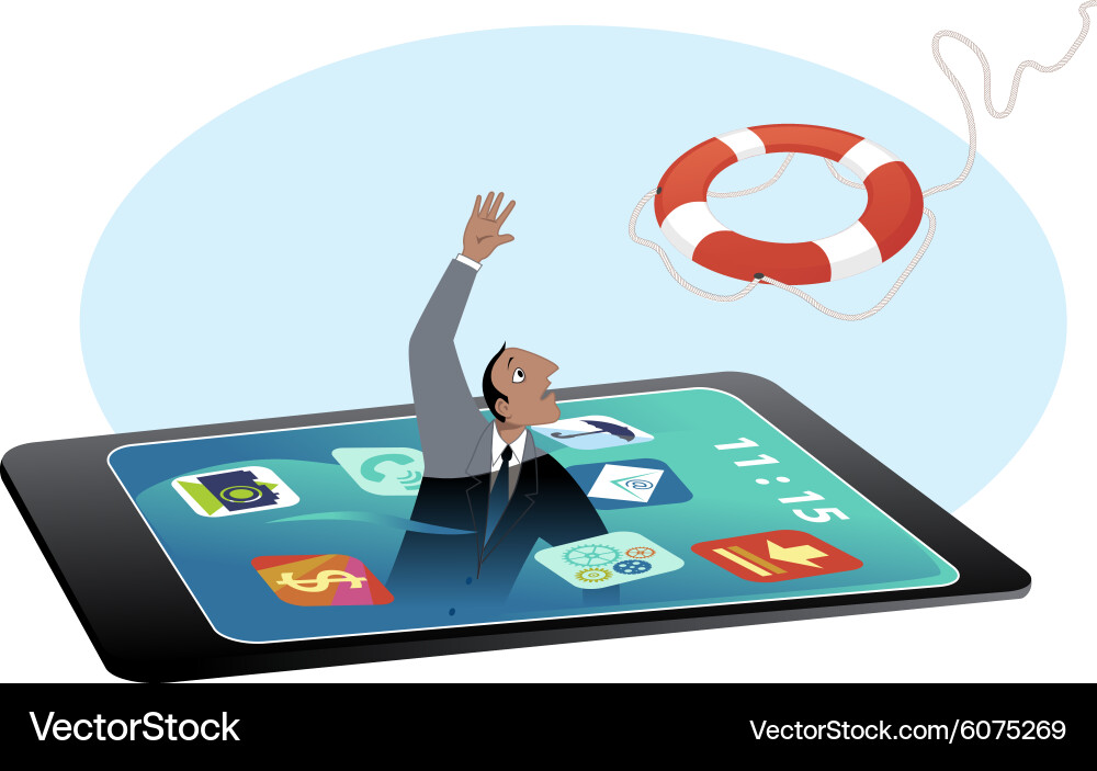 Digital overload Royalty Free Vector Image - VectorStock