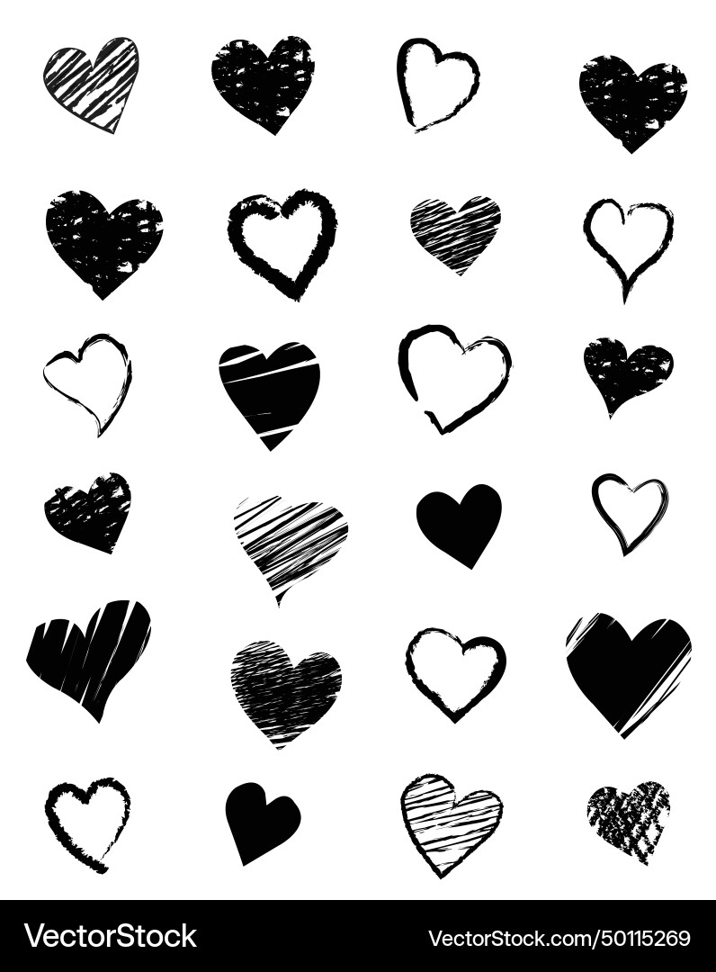 Heart hand draw isolated white background Vector Image