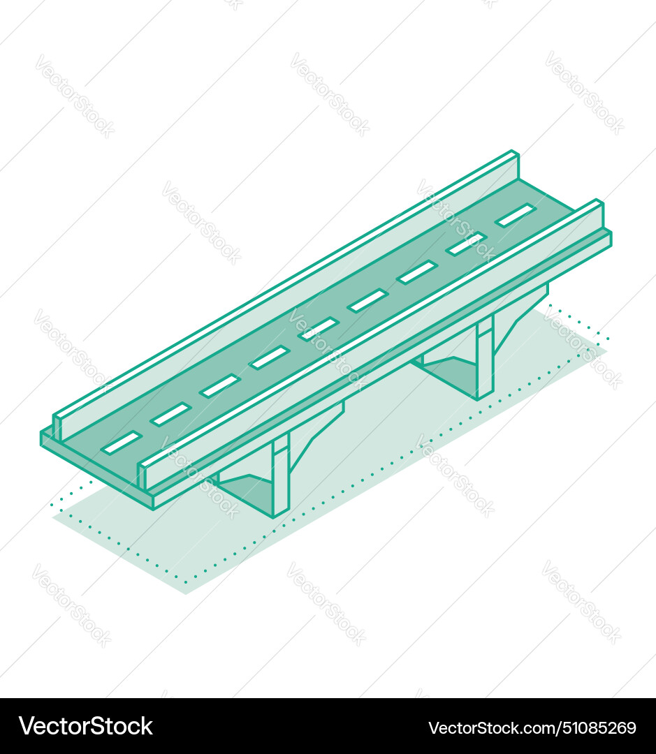 Isometric outline bridge road icon urban Vector Image